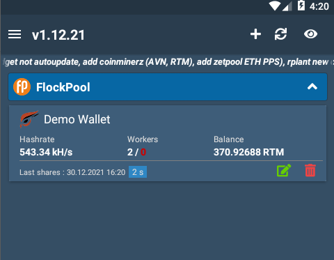 Mining Monitor add Flockpool - toto-share.com